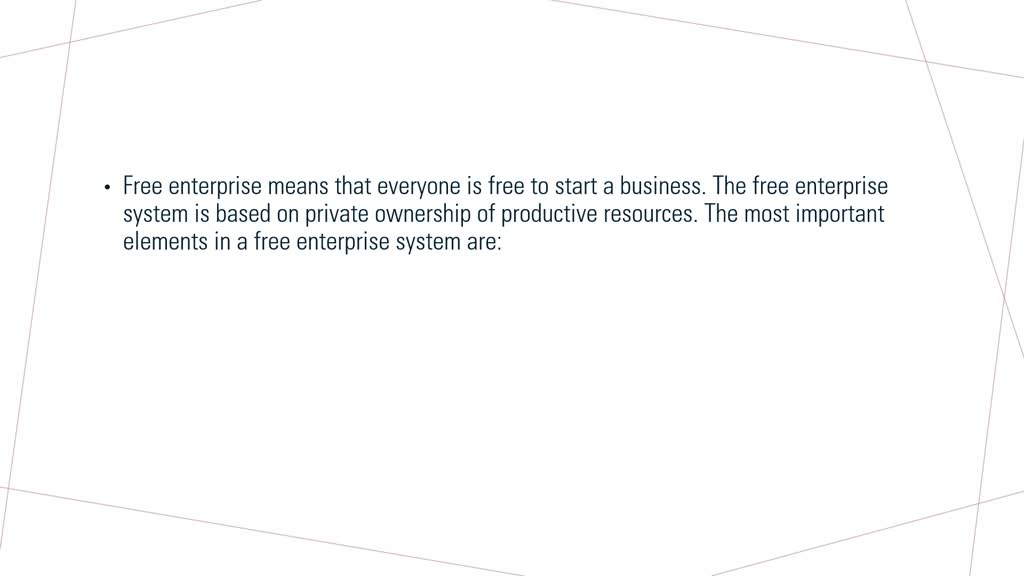 SOLVED: Write two or three paragraphs explaining how a free enterprise ... SOLVED: Write two or three paragraphs explaining how a free enterprise ...