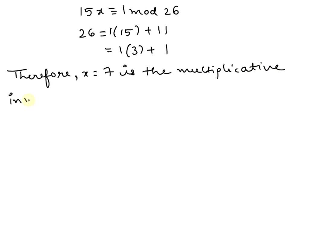 SOLVED: The affine cipher E is given by E(t) = 150 (mod 26). The ...