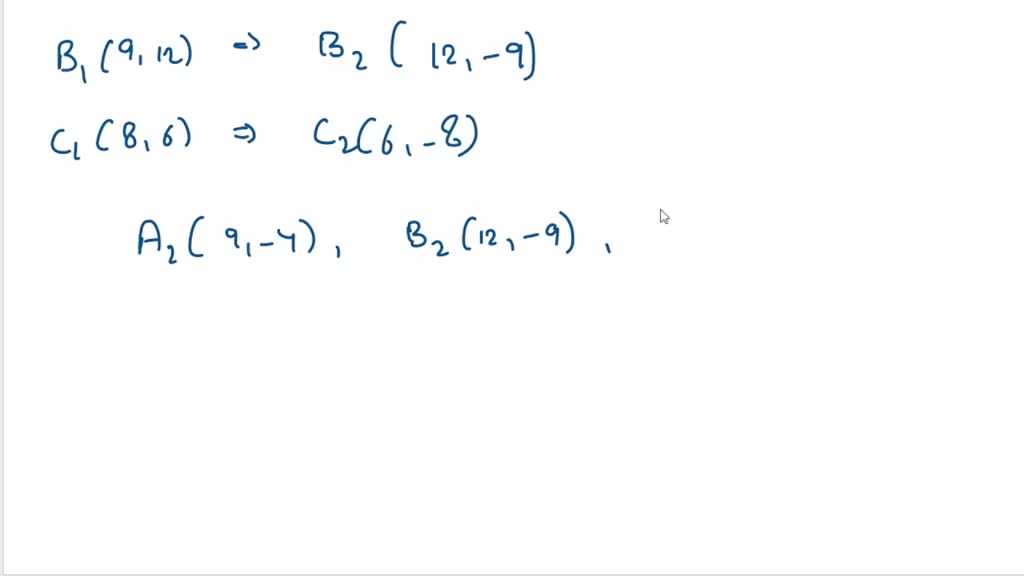 SOLVED: Consider a triangle with vertices A (1, 4), B (6, 7), and C (5 ...