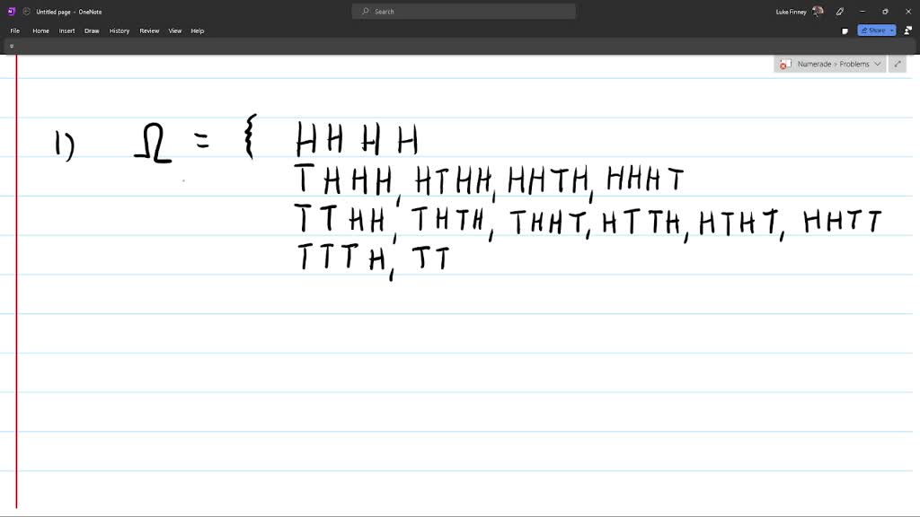 SOLVED: Consider a random experiment consisting of tossing a fair coin 4 times in a row. Let H ...