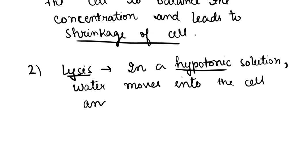 SOLVED: Crenation vs. lysis. Know what happens to an animal cell when ...