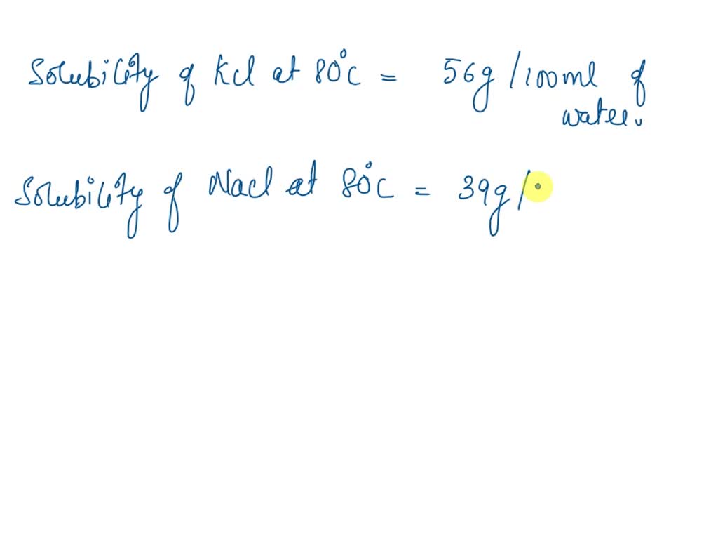 SOLVED: How does the solubility of KCl at 80 ? C compare with that of ...
