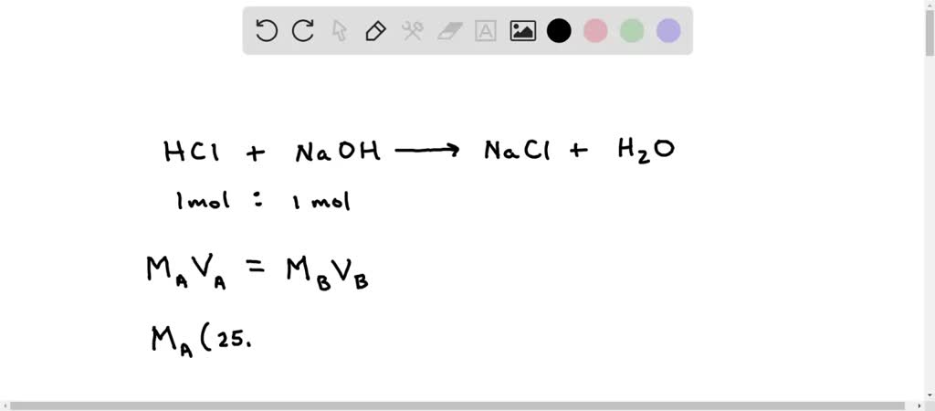 SOLVED: In a titration experiment, a chemist finds that a 25.0 mL solution of aq. HCl requires ...