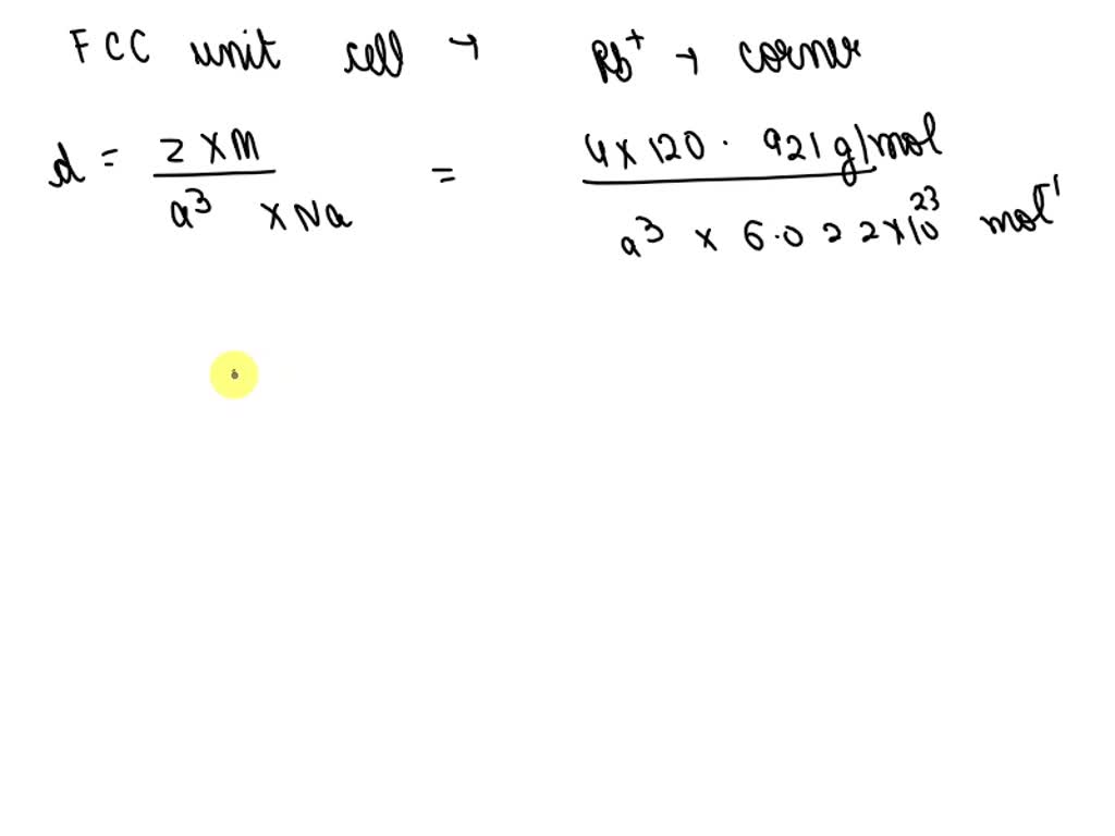SOLVED: Rubidium chloride adopts the sodium chloride structure ...