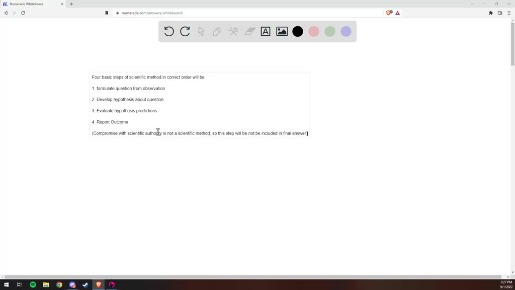 SOLVED: The scientific method is a process that scientists use to ...