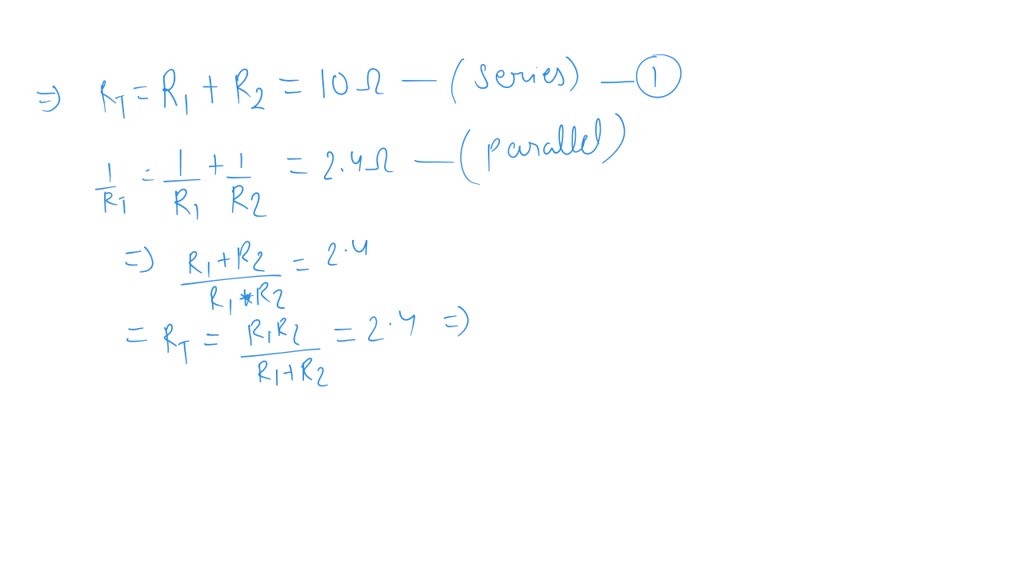 SOLVED: The equivalent resistance of the system is 20 ohms, and are ...