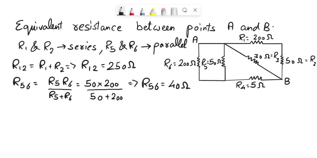 SOLVED: For the following circuits calculate the equivalent resistance between points a and b ...