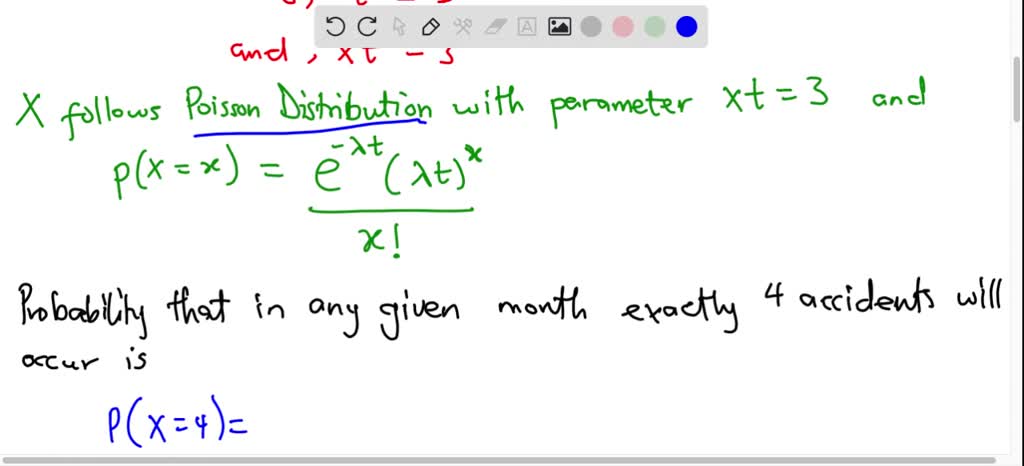 SOLVED: The mean number of accidents per month at a certain ...