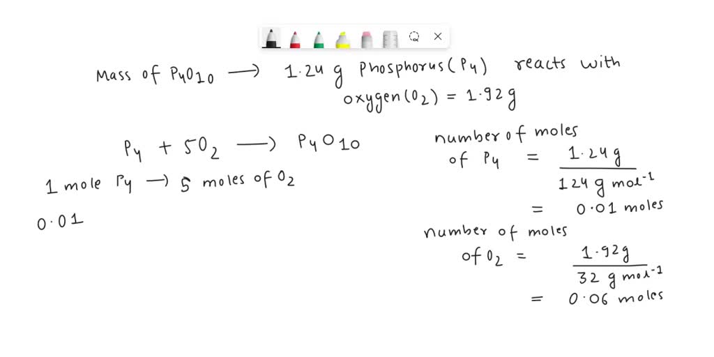 SOLVED: What mass of P4O10 was obtained when 1.24 gram Phosphorus react ...