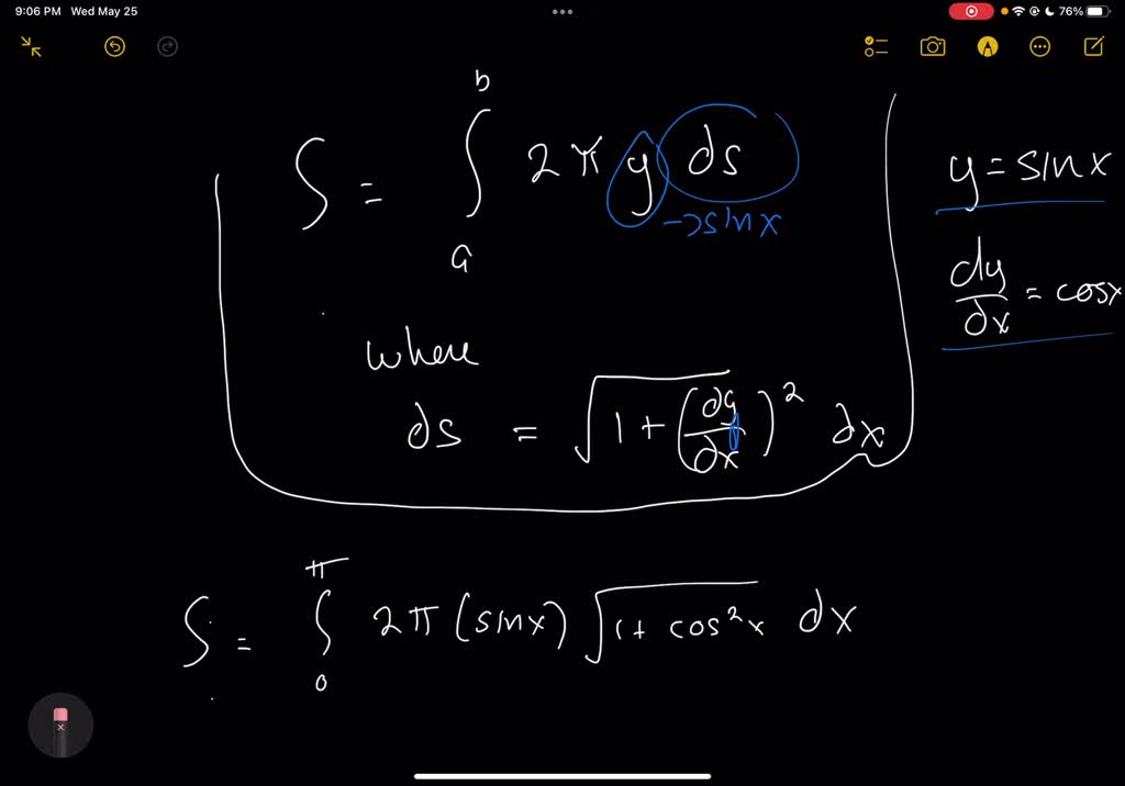 SOLVED: Find the area of the surface generated by revolving the ...