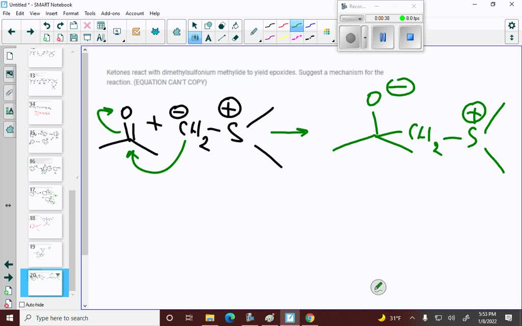 SOLVED: Ketones react with dimethylsulfonium methylide to yield ...
