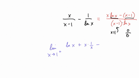 a lim x rightarrow 1leftfracxx 1 frac1ln xright
