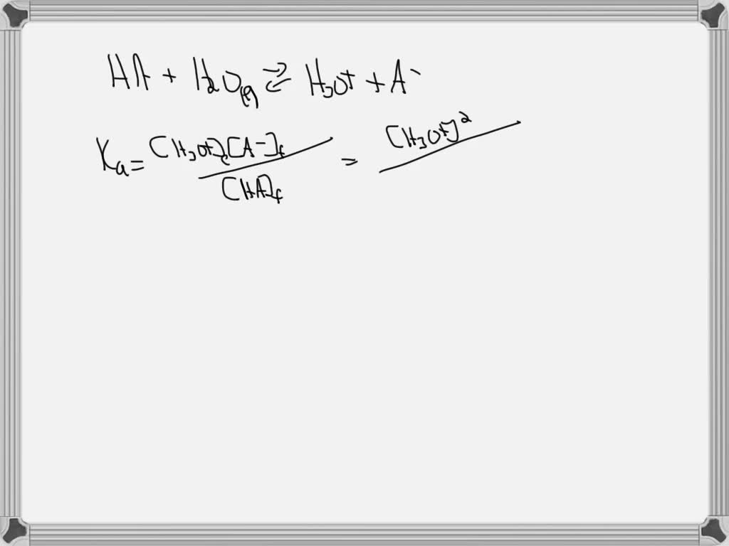 SOLVED: What is the Ka of the acid HA given that a 1.30 M solution of ...