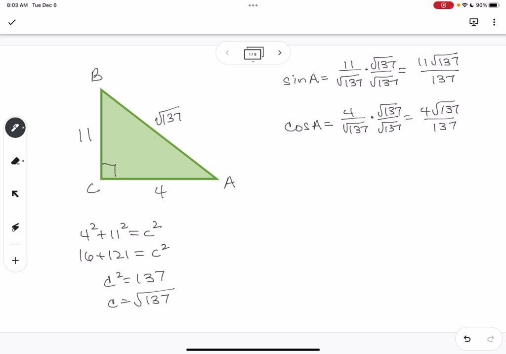 SOLVED: Use Figure 1 to evaluate the trigonometric function. A right triangle with side a of ...