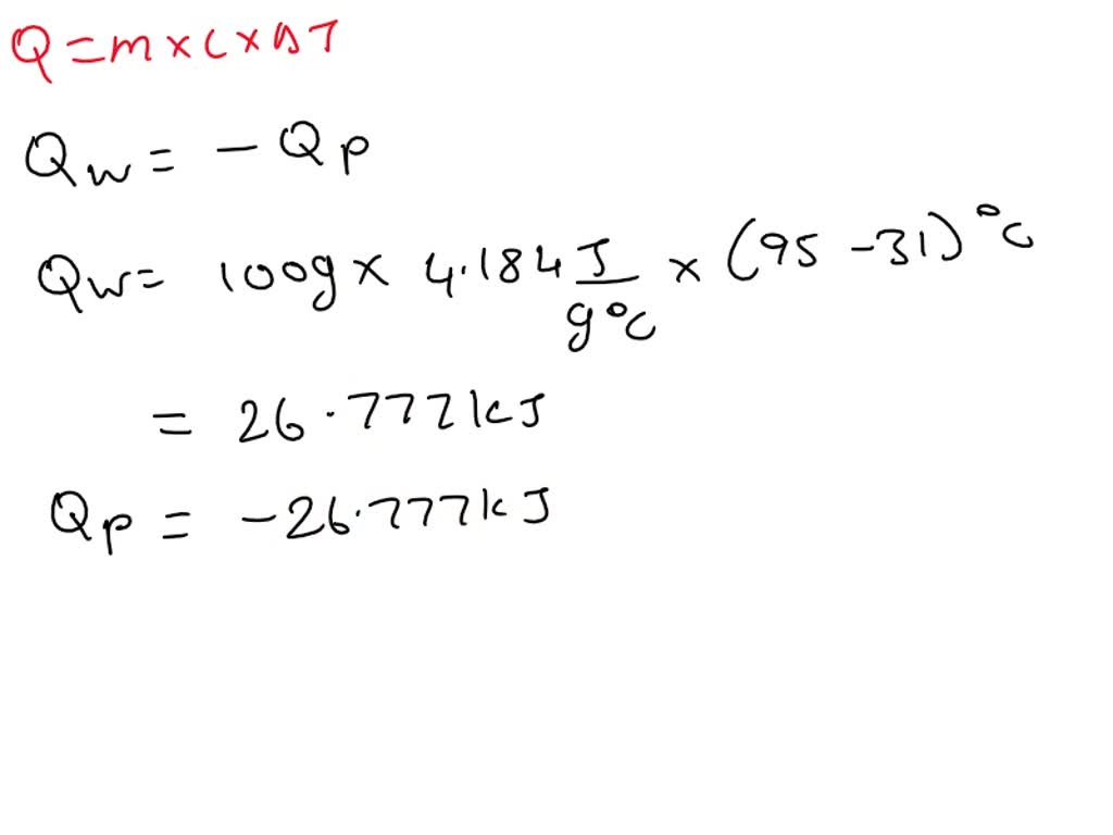 SOLVED: An experiment on determining the heat of combustion of propanol ...