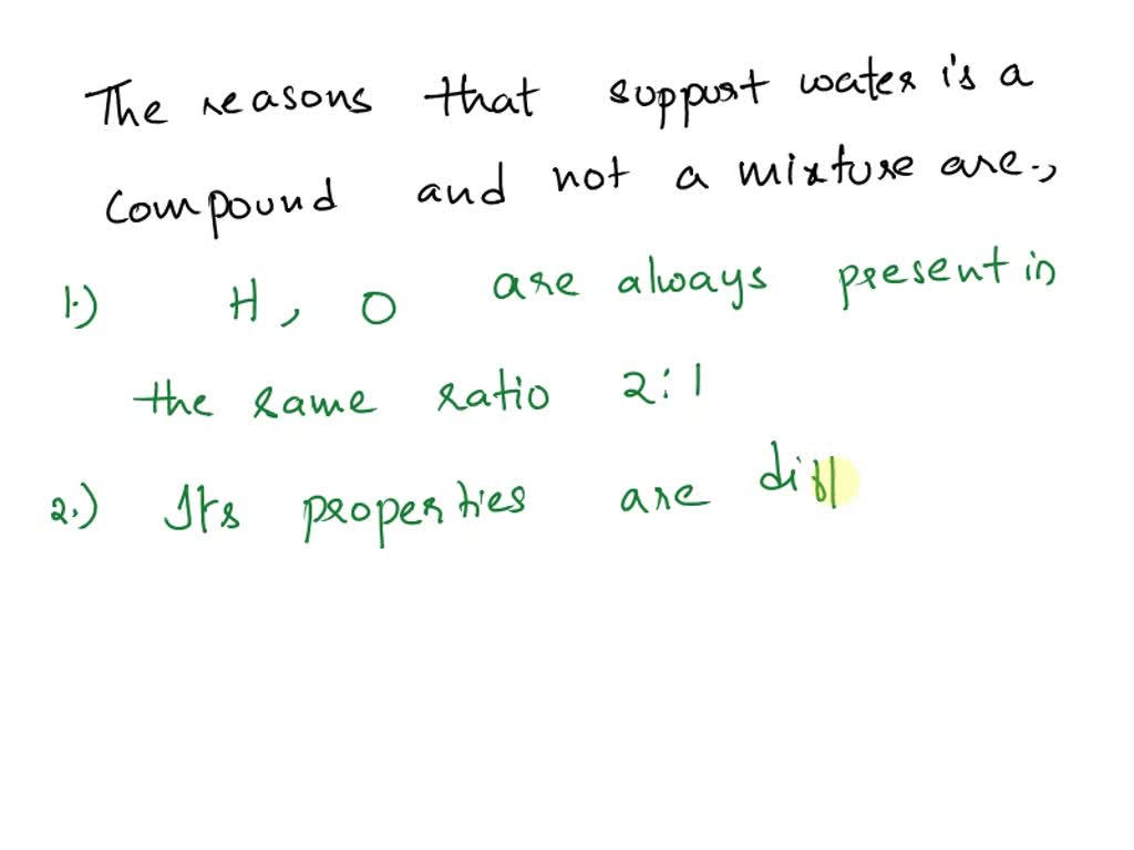 SOLVED: air putih dan air kopi termasuk unsur senyawa atau campuran ...