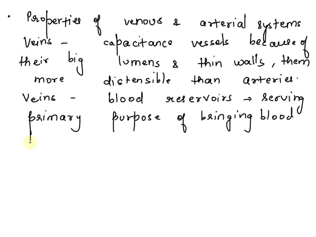 SOLVED: Texts: Correct comparisons of venous versus arterial systems ...