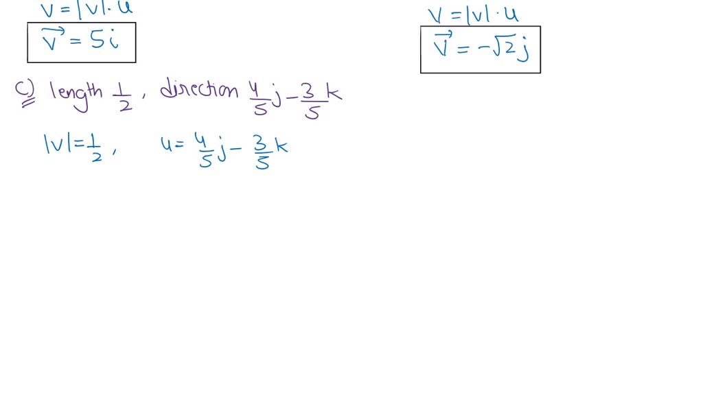 SOLVED: Find the vectors whose lengths and directions are given. Try to ...