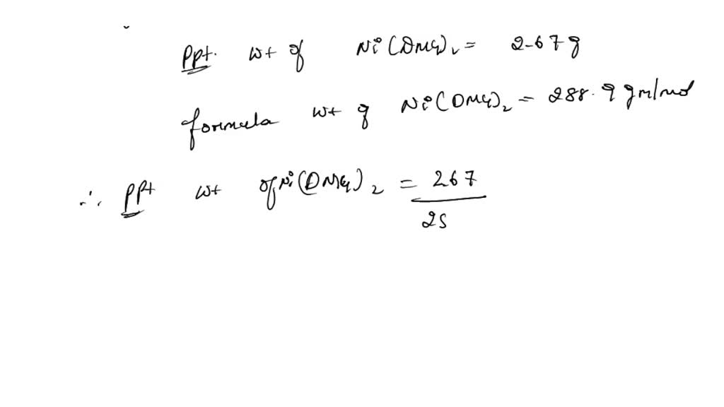 SOLVED: Nickel can be precipitated with dimethyl glyoxime (DMG ...