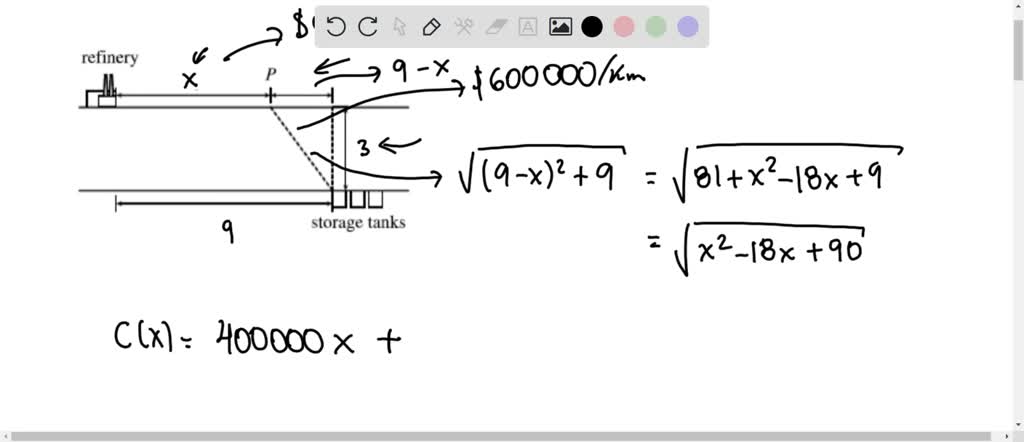 SOLVED: An oil refinery is located 1 km north of the north bank of a straight river that is 3 km ...