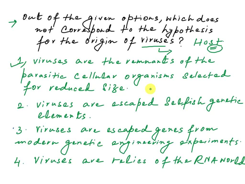 SOLVED: Which of the following hypotheses states that viruses ...