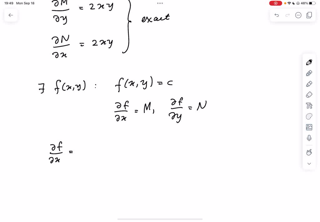 SOLVED: 2. (xy2 − cos x)dx = −(y + x2y)dy