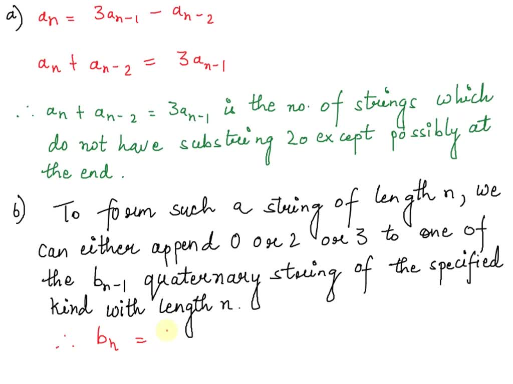 Solved A For A Positive Integer N Let 4 Count The Number Of Quaternary Strings Alphabet 0 