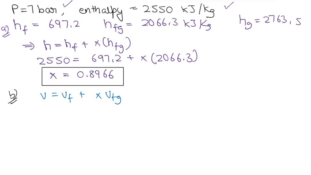 SOLVED Find The Dryness Fraction Specific Volume And Internal Energy