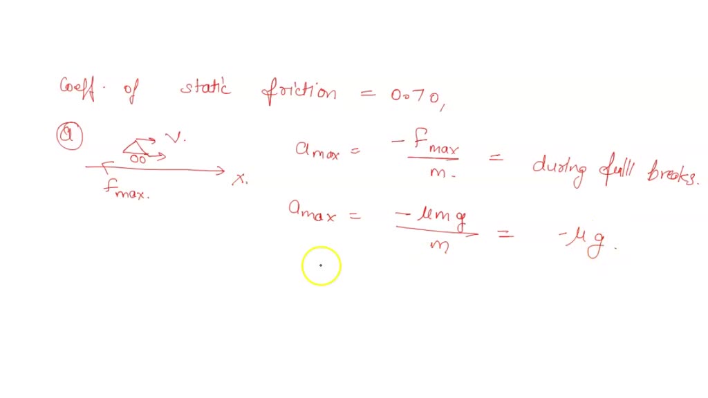 SOLVED: 9. Find the maximum rate of deceleration of a car on a slippery ...