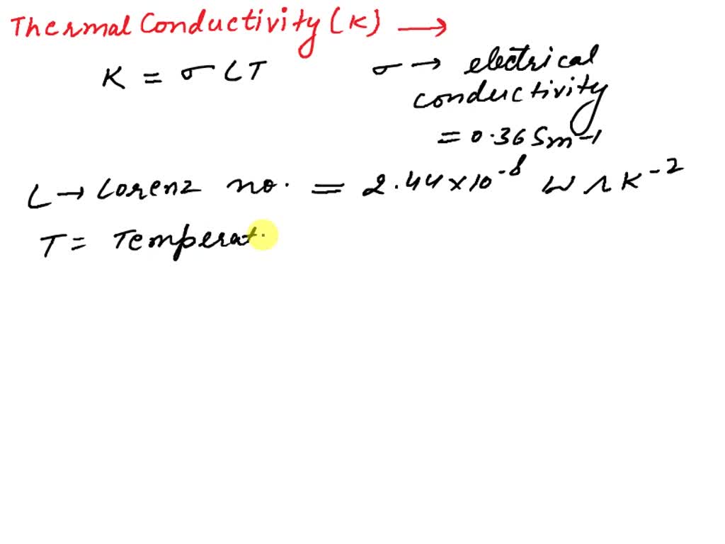 SOLVED: Calculate the thermal conductivity of argon (Cv,m = 12.5 J Kâˆ’1 molâˆ’1, Ïƒ = 0.36 nm^2 ...