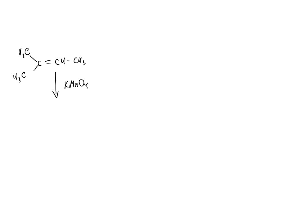 The treatment of (CH3)2 C = CHCH3 with boiling KMnO4 produces : A ...