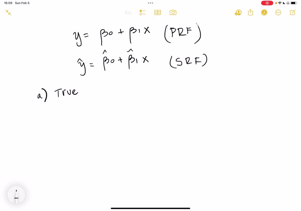 SOLVED: Consider the simple linear regression model, Y = Bo + Btx + u. Once we have determined ...