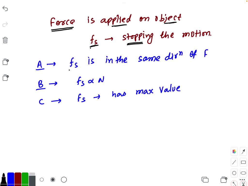 SOLVED: A force is applied on an object and a static friction force ...