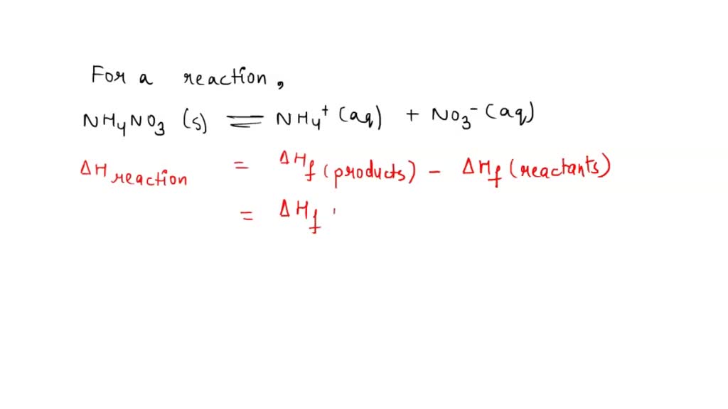 SOLVED: 3) The dissociation of ammonium nitrate in aqueous solutions is ...