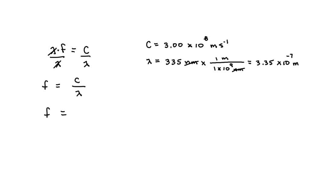 SOLVED: What is the frequency, in hertz, of an electromagnetic wave with a wavelength of 335 nm ...