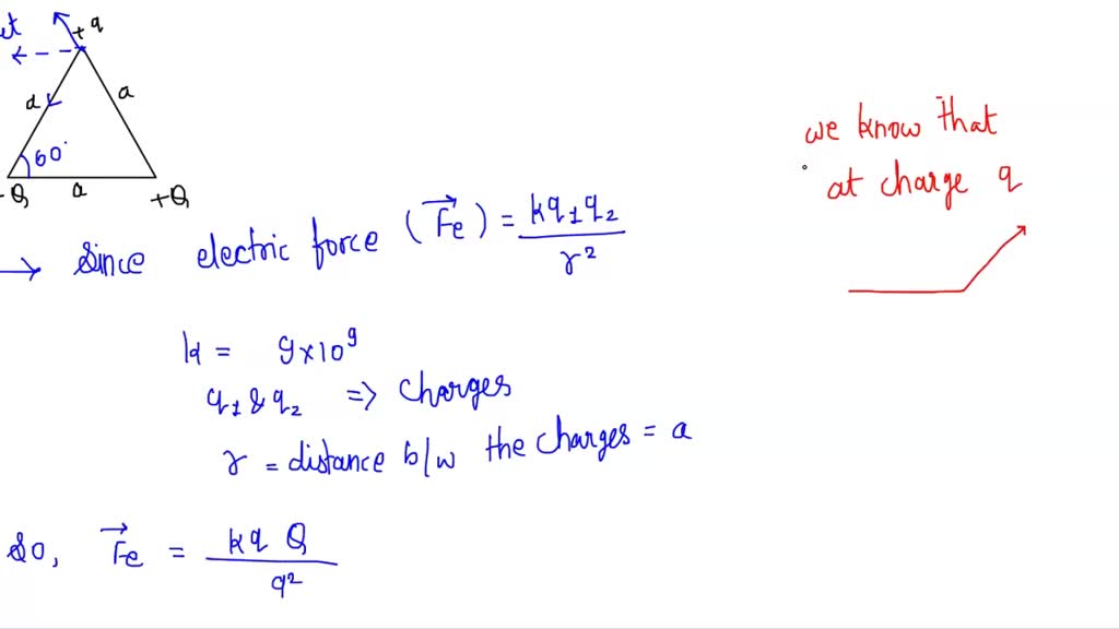 SOLVED: Three protons (charge q = fundamental charge e) are arranged in ...