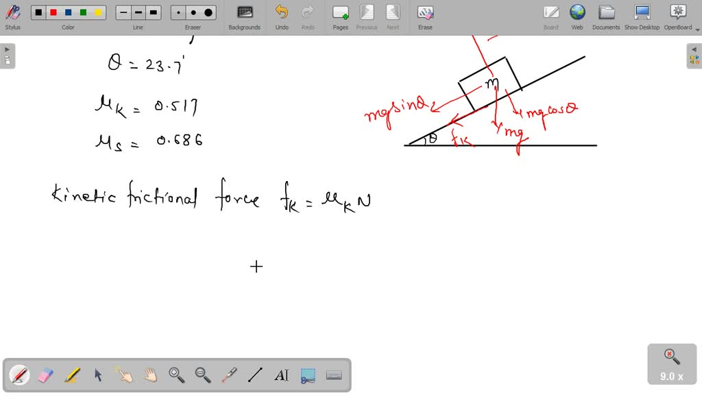 SOLVED: A 37.2 kg object is placed (so vᵢ = 0) on a ramp that is inclined at 29.4°. The ...