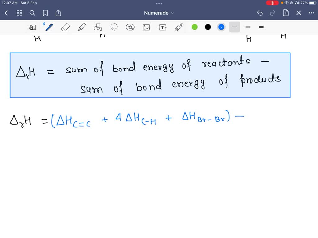 SOLVED: Using the average bond energy values on the CH122 Equation ...