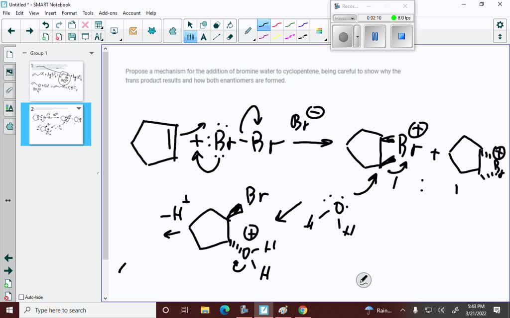 SOLVED:Propose a mechanism for the addition of water and bromine to ...