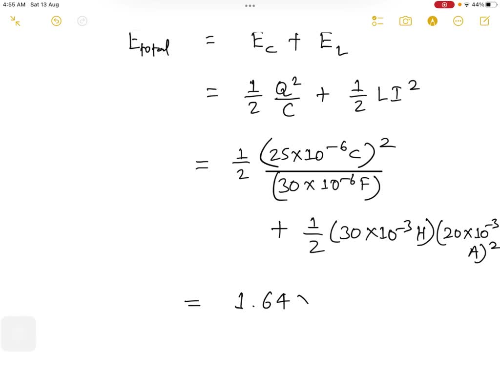 SOLVED: An LC circuit has a capacitance of 30 Î¼F (microfarads) and an ...