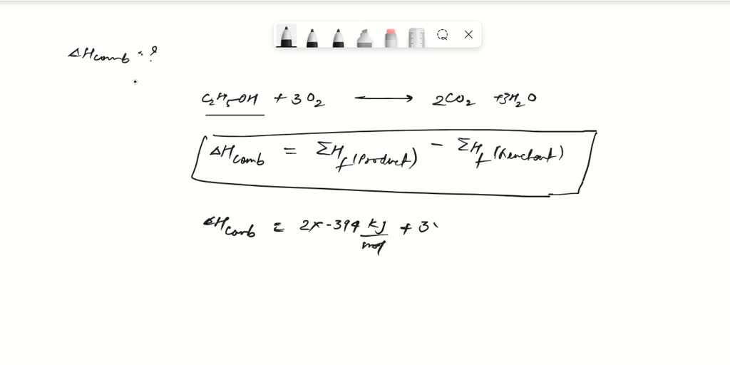 SOLVED: 2) Determine the enthalpy of combustion per mole of ethanol using the standard ...