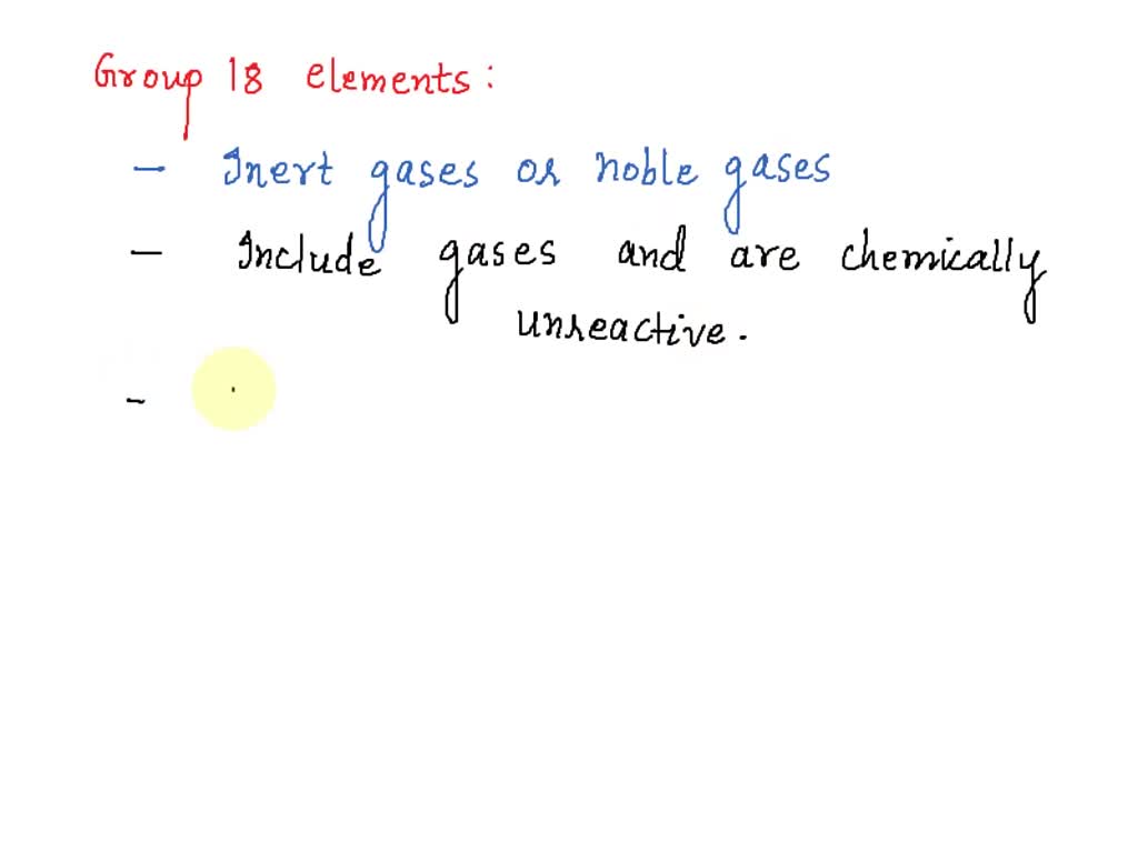 SOLVED: What property do all of the group 18 elements have that makes ...