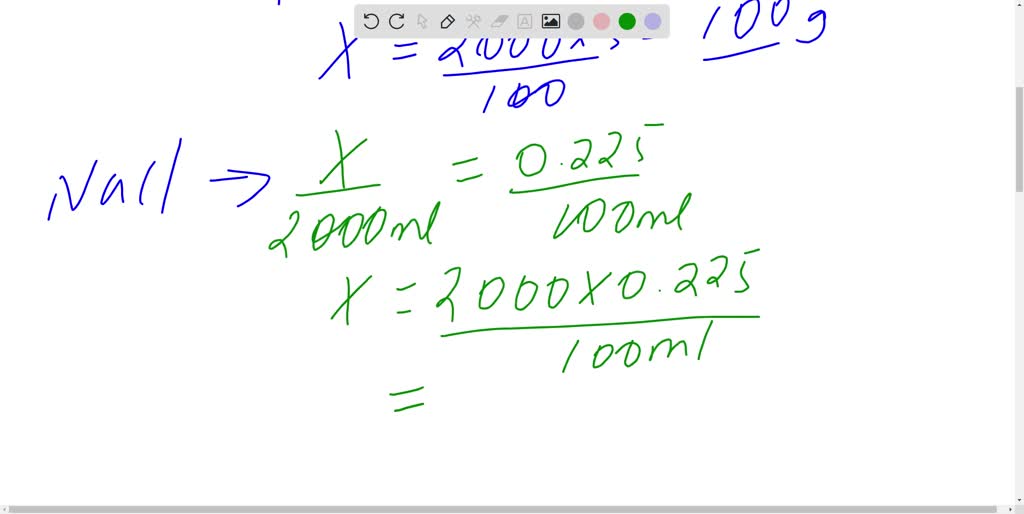 SOLVED: Kow many grams each of sodium chloride and dextrose are present in a [OO-mL" IV bag of 0 ...