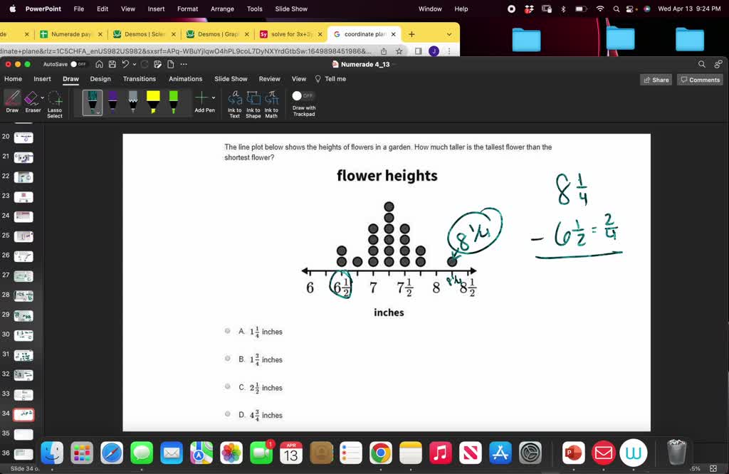 'Please, Answer Thank you! The line plot below shows the heights of ...