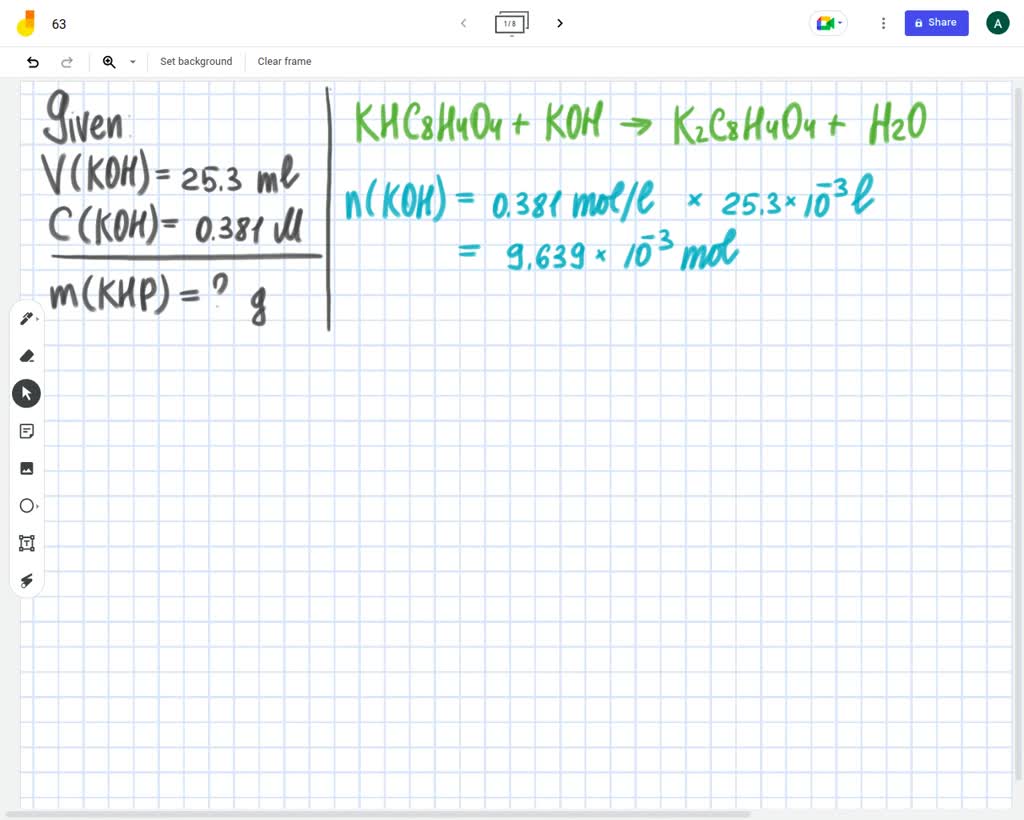 SOLVED: Potassium hydrogen phthalate is a solid, monoprotic acid ...