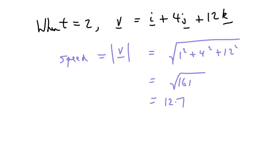 SOLVED: The position vector for a particle is r(t) = ti + t2j + tk. Find the velocity vector at ...