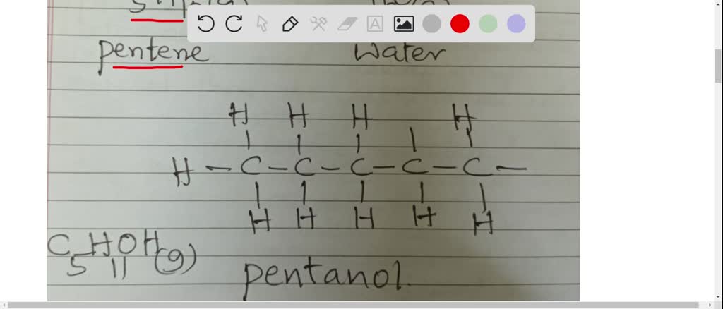 SOLVED: Write the equation for the hydration of 1-pentene using ...