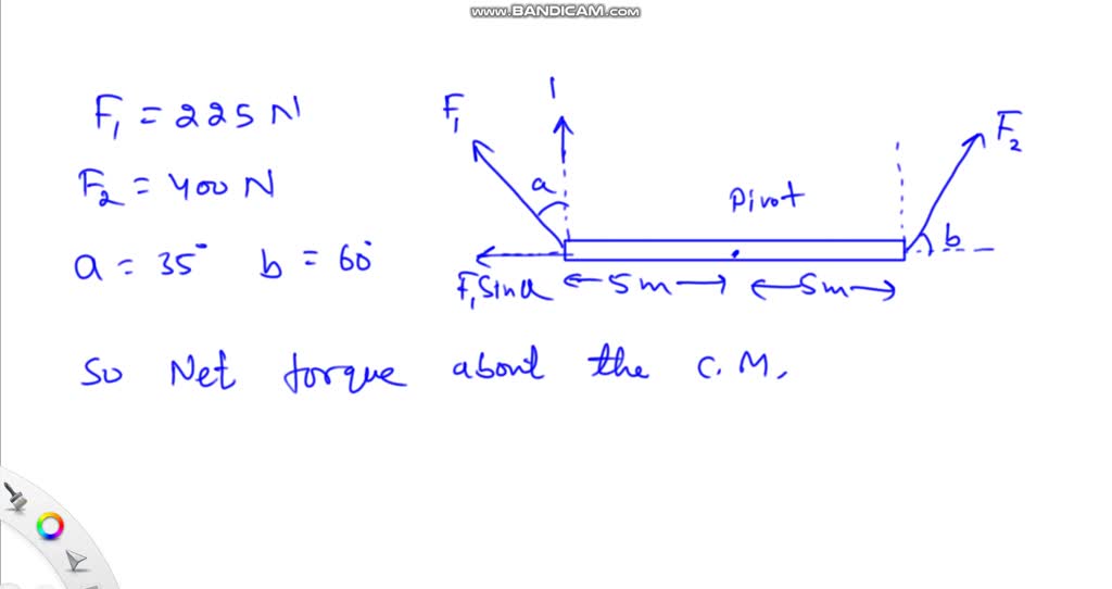 SOLVED: Pivot Shown in the figure is a bar with length of 10 meters ...