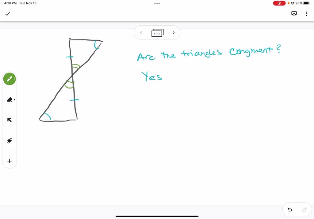 Solved Determine If The Triangles Are Congruent If Yes Select The Correct Theorem If No