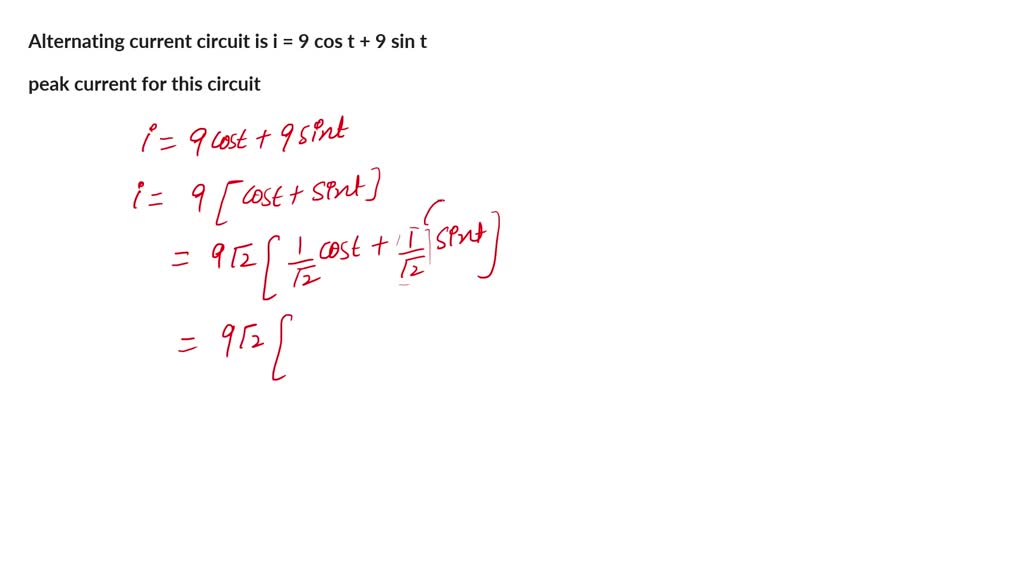 SOLVED: Suppose that at any given time (in seconds) the current (in ... SOLVED: Suppose that at any given time (in seconds) the current (in ...